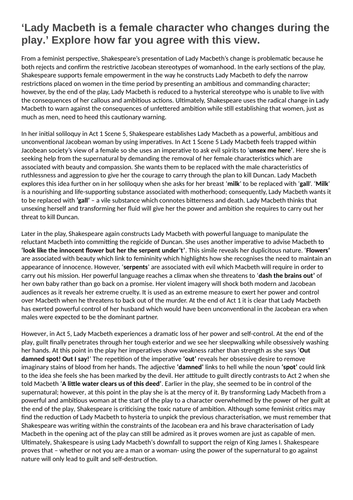 Lady Macbeth revision timeline | Teaching Resources