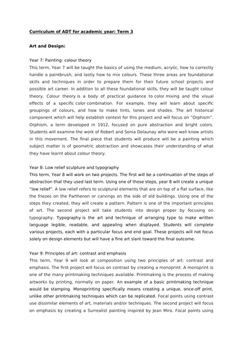 KS3 Art & Design: AFL checklist and vocabulary Term 3 | Teaching Resources