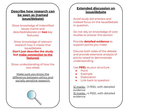 OCR Psychology Exam Bookmark | Teaching Resources