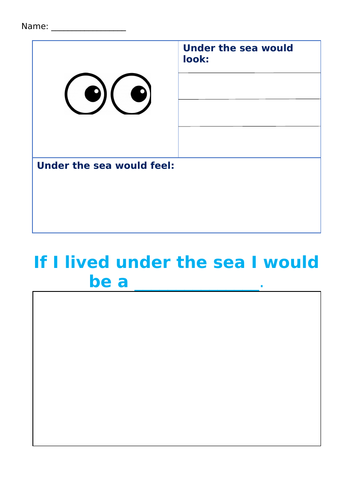 Creative Writing Based on Under the Sea (Worksheets & PowerPoint ...
