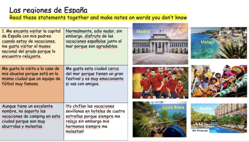 Theme 2 | GCSE Spanish | Types of holidays | Teaching Resources