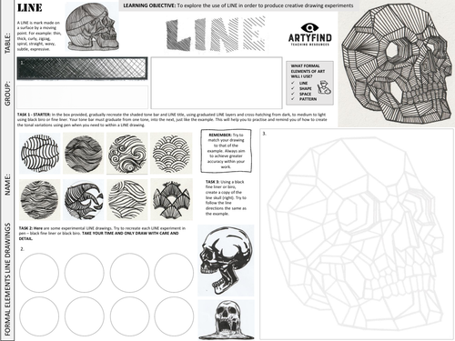 Formal Elements Line Drawings | Teaching Resources