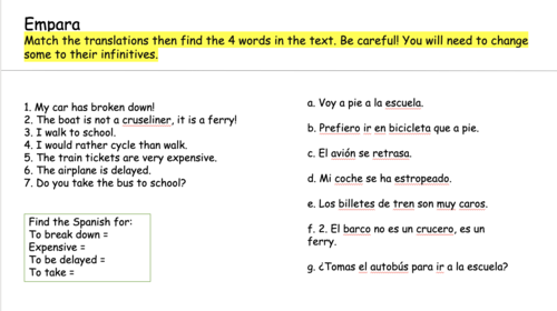 Theme 2 | GCSE Spanish | Types of transport | Teaching Resources