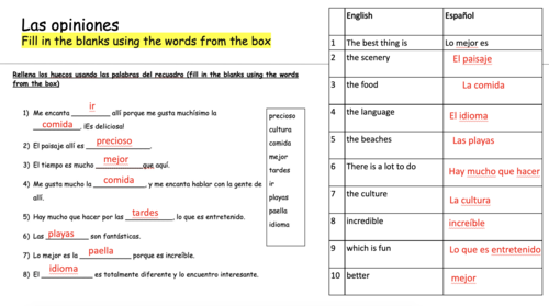Theme 2 | GCSE Spanish | Las vacaciones | Teaching Resources