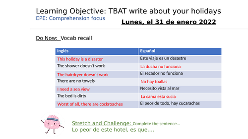 Theme 2 | GCSE Spanish | Las vacaciones | Teaching Resources