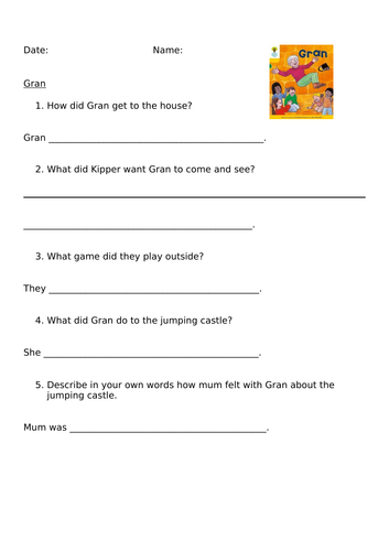 Gran (ORT Level 5) Comprehension | Teaching Resources