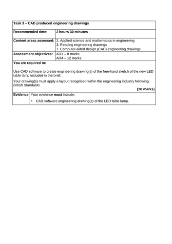 DESIGN IT FORMAL (CAD PROJECT) V CERT NCFE ENGINEERING | Teaching Resources