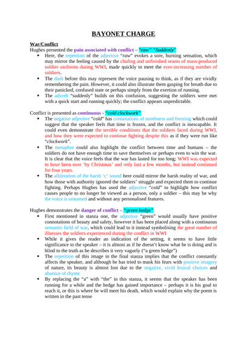 Bayonet Charge Revision - Grade 9 (Power and Conflict Poetry ...