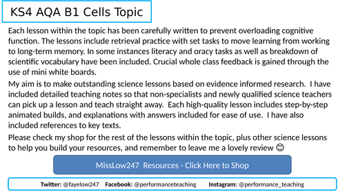 KS4 AQA Biology B1 Cells Topic L6 Stem cells and Therapeutic Cloning ...