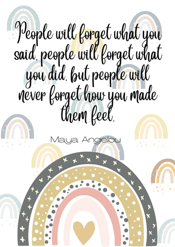 Rainbow theme motivational quotes classroom poster • Classroom Posters ...