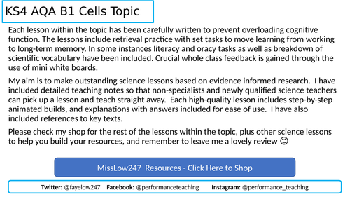 KS4 AQA Biology B1 Cells Topic L10 Transport in cells Osmosis Graph ...
