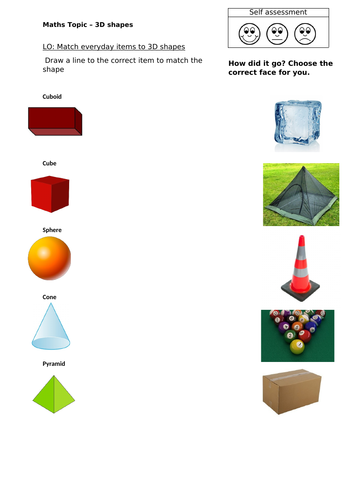 3D shapes - identifying to real life objects - naming 3D shapes ...