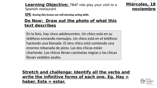 Theme 1 | GCSE Spanish | Restaurant Role-Play | Teaching Resources