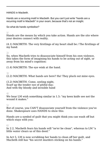 Macbeth: The Motif of Hands | Teaching Resources