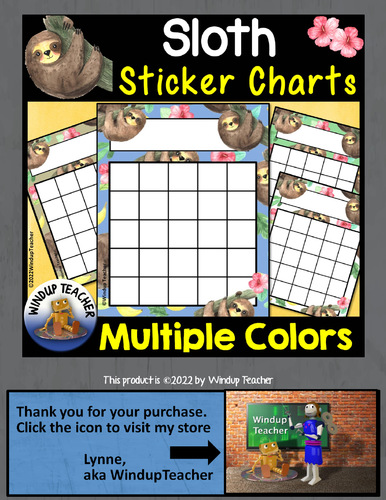 Sloth Sticker Charts | Teaching Resources