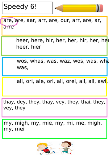 Phase 2 -5 Tricky Words Speedy Spellers | Teaching Resources