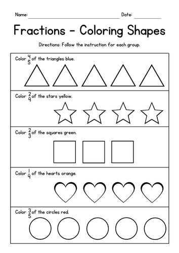 Fractions Worksheets BUNDLE - Coloring & Writing & Reading Activities ...