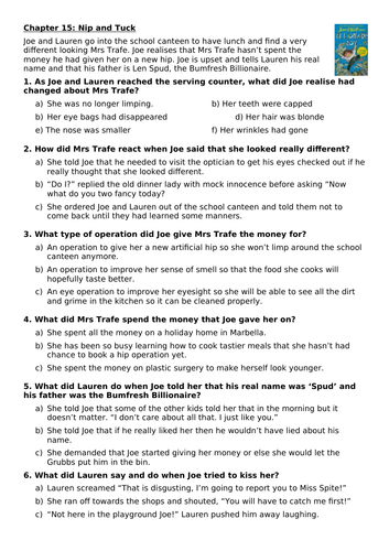 Billionaire Boy. Multiple Choice Questions | Teaching Resources