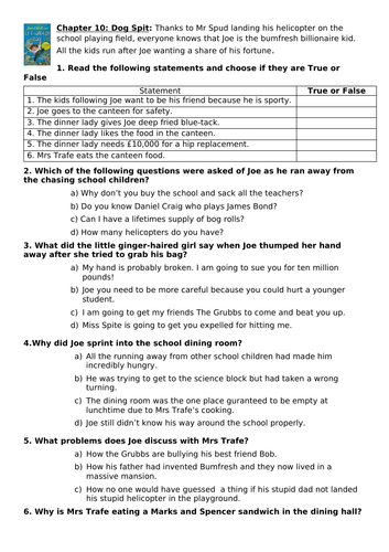 Billionaire Boy. Multiple Choice Questions | Teaching Resources