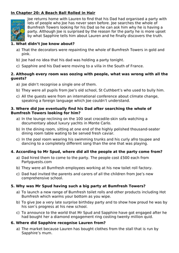 Billionaire Boy. Multiple Choice Questions | Teaching Resources