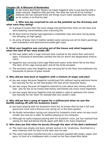 Billionaire Boy. Multiple Choice Questions | Teaching Resources