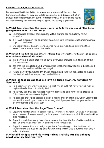 Billionaire Boy. Multiple Choice Questions | Teaching Resources