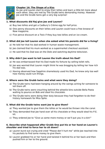 Billionaire Boy. Multiple Choice Questions | Teaching Resources