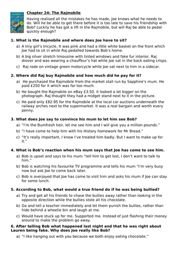 Billionaire Boy. Multiple Choice Questions | Teaching Resources