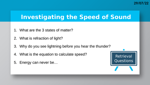 Investigating the Speed of Sound Practical Lesson | Teaching Resources