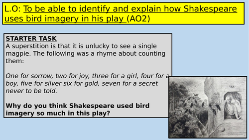Macbeth Act 4 Scene 2 and Bird Motif | Teaching Resources