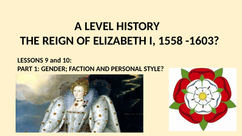 A LEVEL HISTORY. THE COMPLETE UNIT ON THE REIGN OF ELIZABETH I ...