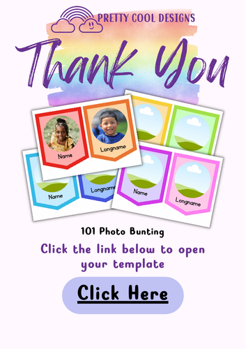 Canva Template Rainbow Photo Bunting | Editable Display for Teachers ...