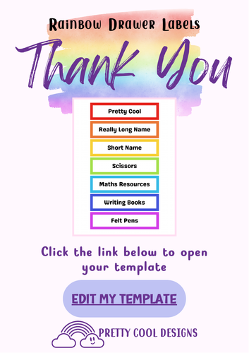 Canva Template Classroom Rainbow Drawer Labels | Editable Labels for ...