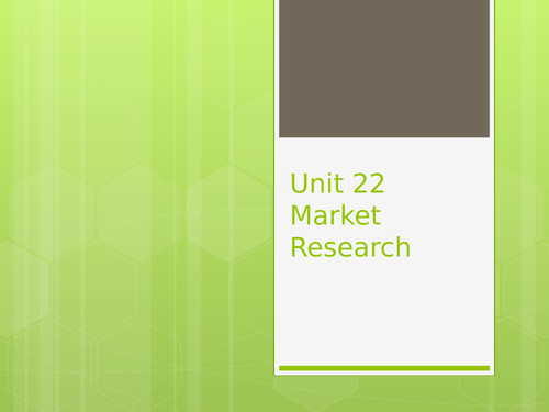 BTEC Level 3 Business Unit 22: Market Research Learning Aims A & B ...