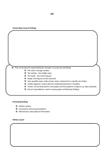 BTEC Level 3 Business Unit 22: Market Research Learning Aim B ...