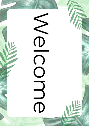 Welcome Sign Lettering Botanical | Teaching Resources
