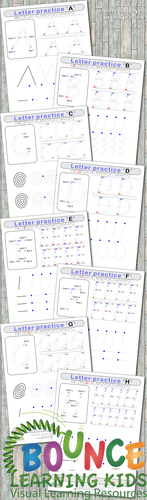 Letter writing practice using Victoria Modern Cursive UPPER font ...