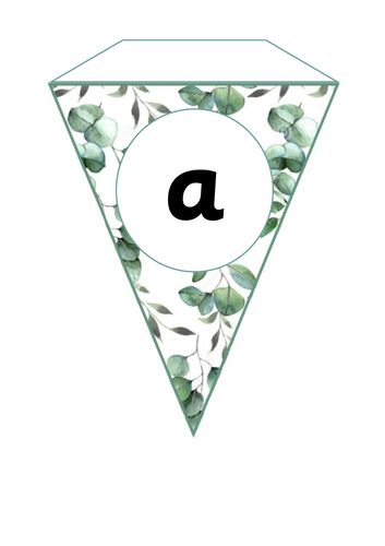 Eucalyptus display bunting numbers and letters | Teaching Resources