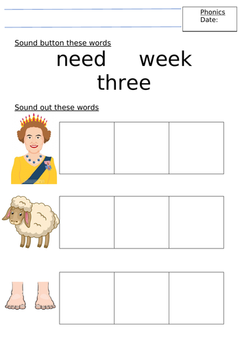 Reception (EYFS) Phonics Worksheets Phase 3 | Teaching Resources