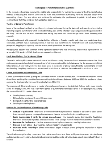 Eduqas History Crime & Punishment - Key Question 6: Attitudes to Crime ...