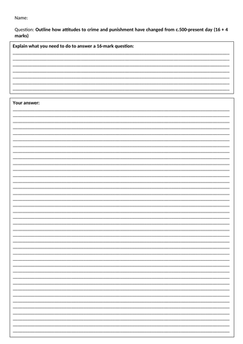 Eduqas History Crime & Punishment - Key Question 6: Attitudes to Crime ...