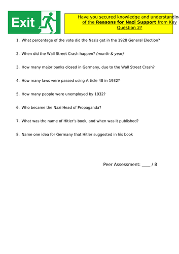 Eduqas History Germany 1919-1991 - Key Question 2: Rise of the Nazi ...