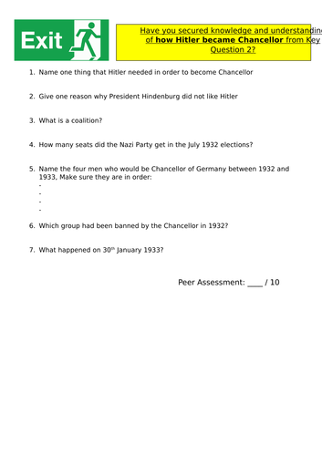 Eduqas History Germany 1919-1991 - Key Question 2: Rise of the Nazi ...
