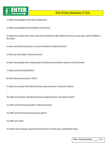 Eduqas History Germany 1919-1991 - Key Question 5: West & East Germany ...
