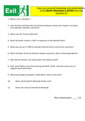 Eduqas History Germany 1919-1991 - Key Question 6: Cold War Relations ...