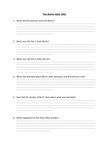 Eduqas History Germany 1919-1991 - Key Question 6: Cold War Relations ...