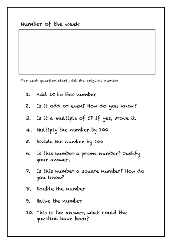 Number of the week with progress tracker | Teaching Resources