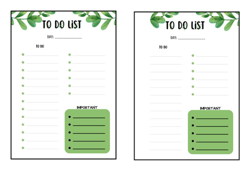 Botanical to do list and weekly planner | Teaching Resources
