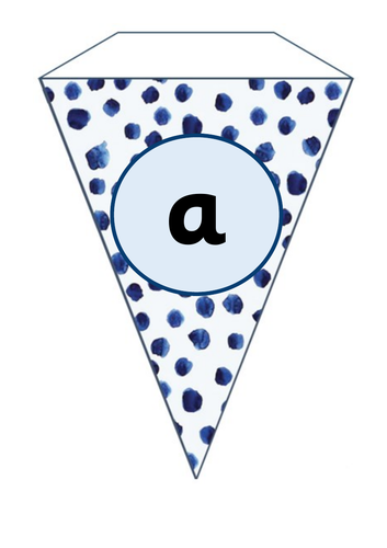 Blue spots spotty display bunting numbers and letters classroom decor ...