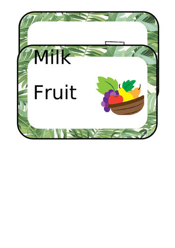 Milk and fruit classroom label botanical | Teaching Resources